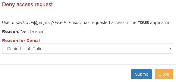 Approve or Reject an Access Request